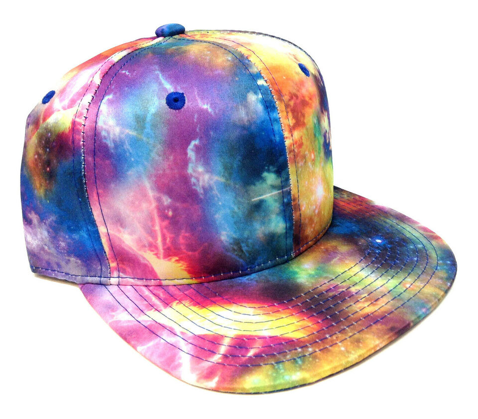 TIE DYE GALAXY ALL OVER PRINT SNAPBACK HAT CAP ADJUSTABLE SPACE ...