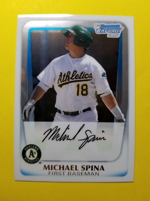 MICHAEL SPINA - RC ROOKIE #BCP30 OAKLAND ATHLETICS - 2011 BOWMAN CHROME ...
