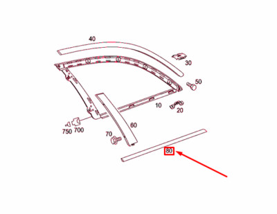 NEW MB E W211 REAR LEFT SIDE WINDOW ORNAMENTAL TRIM A2116902380 OEM NO ...