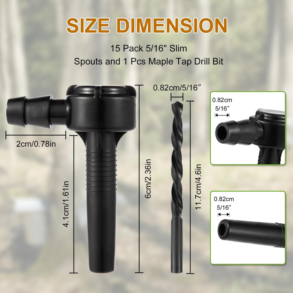 Maple Syrup Tapping Kit, Upgrade Maple Taps Set Include (15) Maple ...