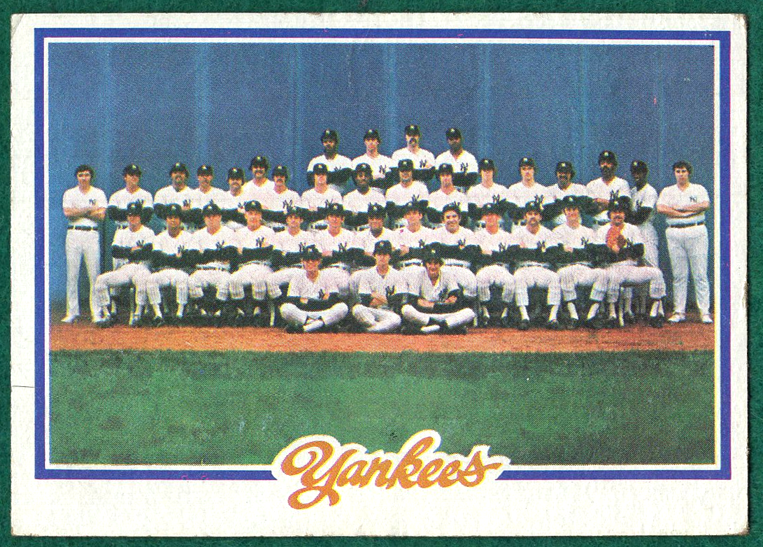 Yankees Team Checklist - 1978 Topps #282 - New York Yankees Baseball ...