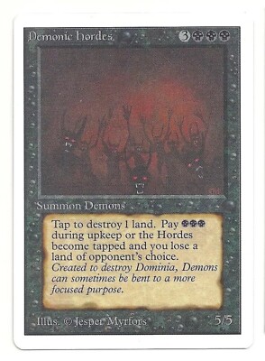 DEMONIC HORDES Unlimited Vintage MTG (NM) | eBay
