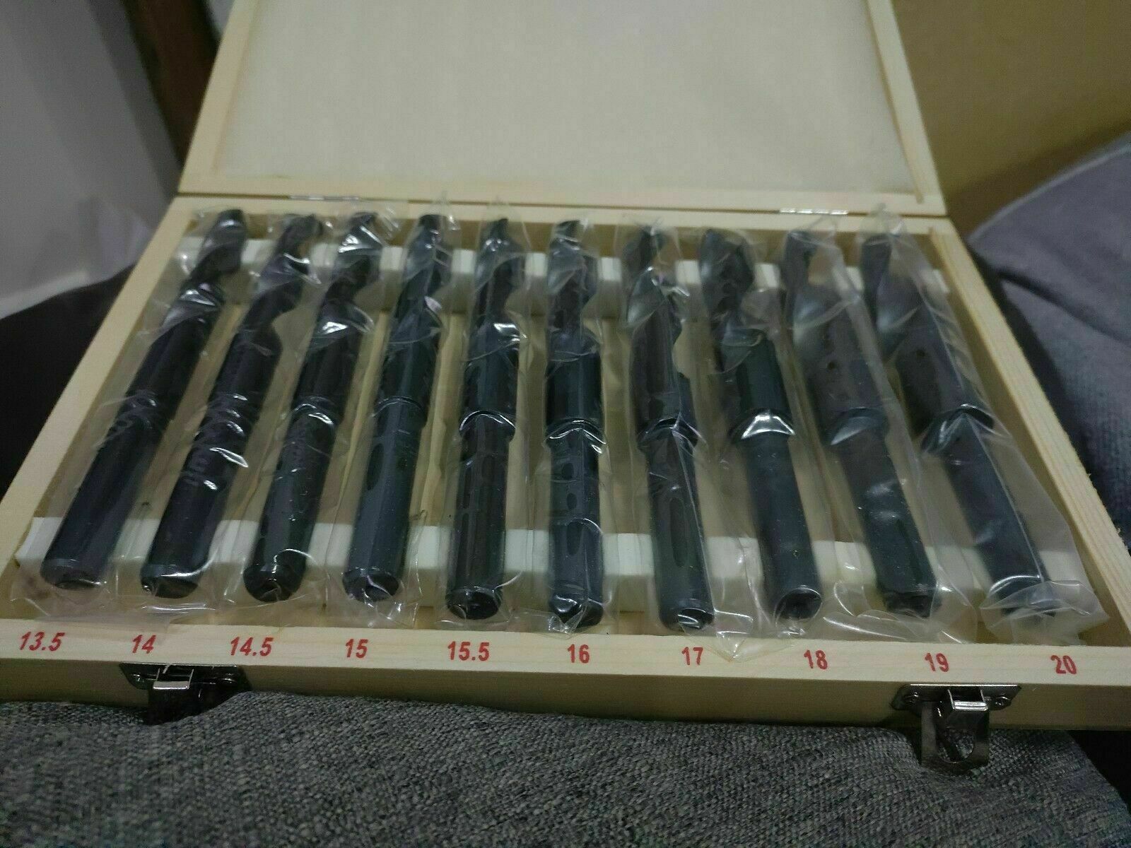 10 pc 13 14 15 16 17 18 19 20mm HSS Reduced shank Drill Bit Set ...