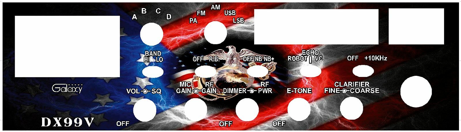 Galaxy DX 99v CB Radio Face Plate Graphic Decal Any Design Color Galaxy ...