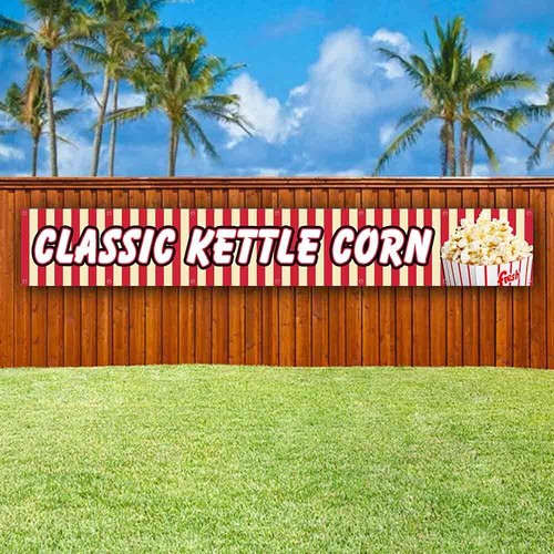CLASSIC KETTLE CORN XXL Banner Advertising Vinyl Flag Sign Many Sizes ...