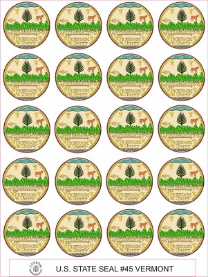 VERMONT STATE SEAL - SIZE 2" EACH - 20 PER SHEET | eBay