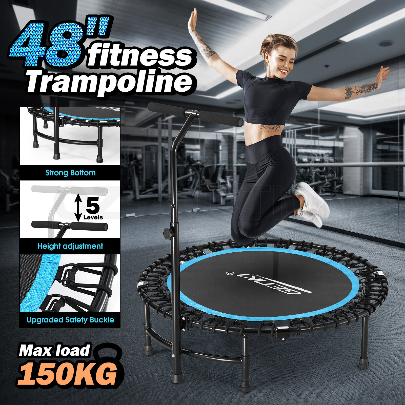 Genki 40/48inch Mini Trampoline Adults Kids Exercise Fitness Indoor ...