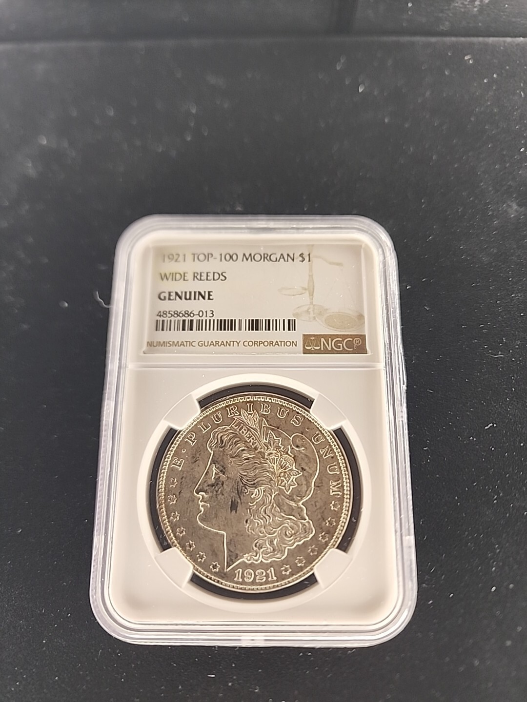 1921 Top 100 Morgan Silver $1 Wide Reeds Genuine NGC .01 Penny Start ...