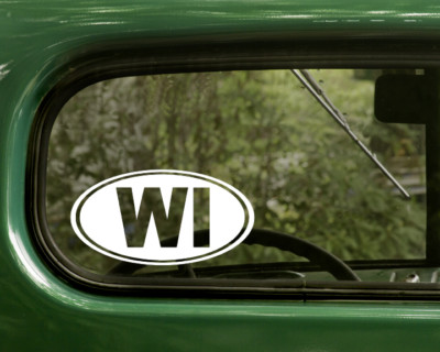 WI WISCONSIN DECAL 2 Oval Stickers For Car Truck Laptop Window Bumper ...