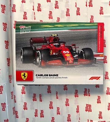2021 Carlos Sainz Ferrari Topps Now Formula 1 F1 Card 66 10th ...