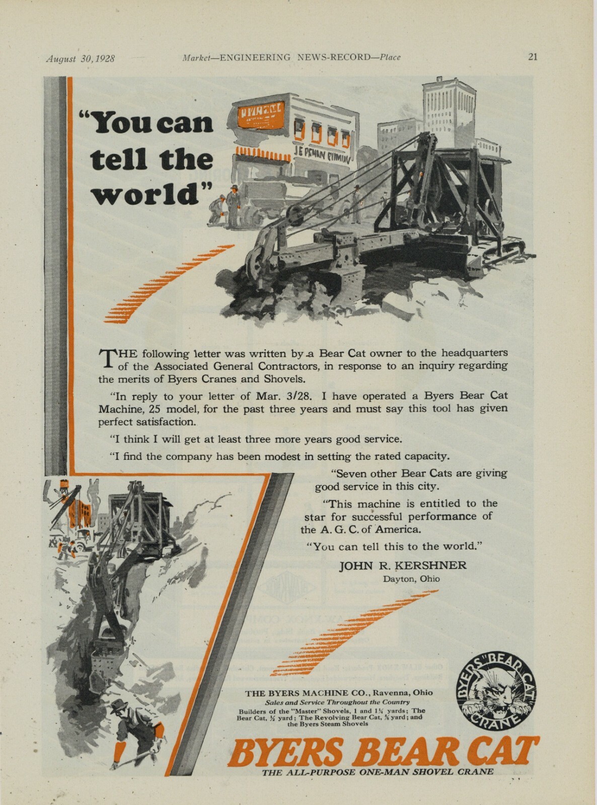 1928 Byers Machine Co. Ad: Byers Bearcat 25 for Associated General ...