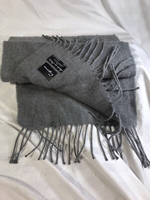 Cejon Solid Fringe Italian Scarf Gray Made in Italy | eBay