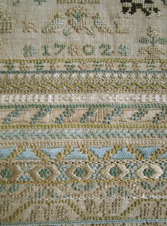 VERY RARE 1702 DATED SWISS ANTIQUE NEEDLEWORK CROSS STITCH SAMPLER ...