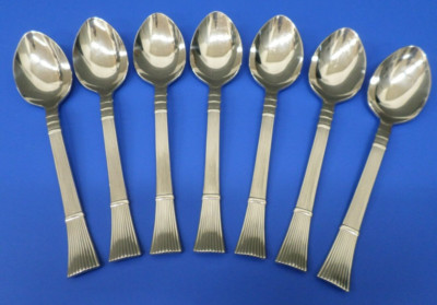 7 - Towle REED Glossy Ridges & Bands 18/8 Stainless JAPAN Flatware SOUP ...