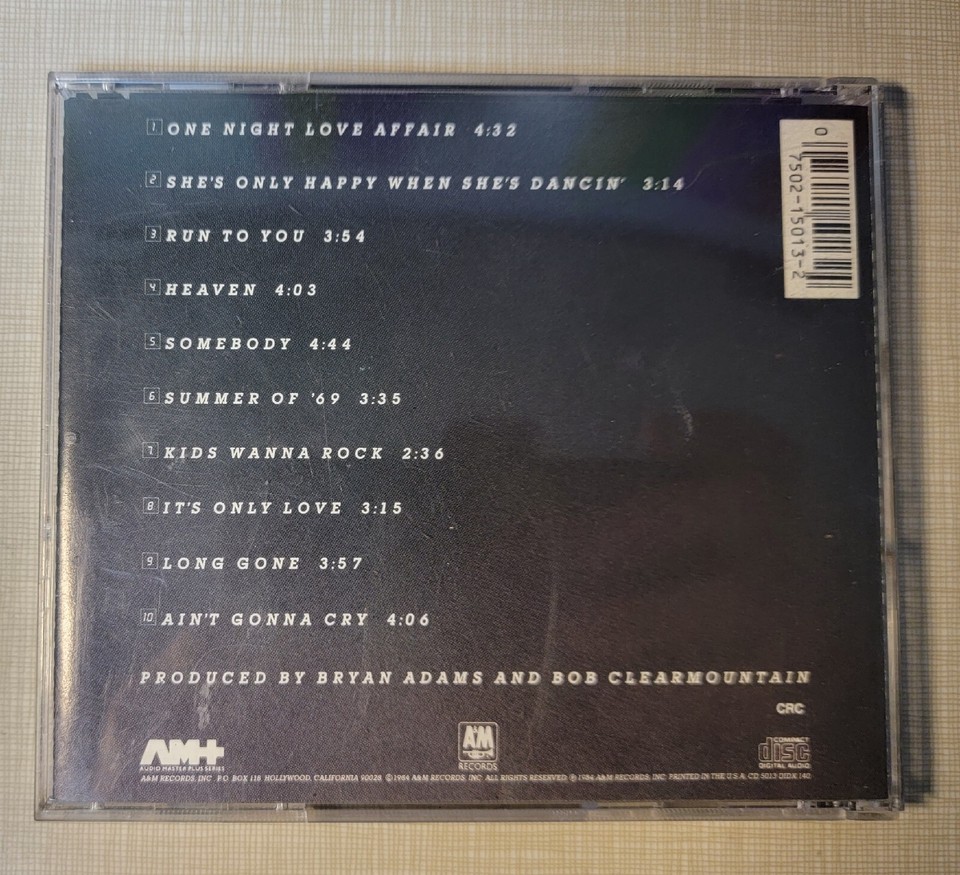 Compact Disc Reckless by Bryan Adams (CD, 1990) Music CD 75021501324 | eBay