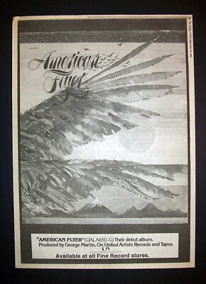 American Flyer Debut, 1st Album 1976 Poster Type Ad, Promo Advert | eBay