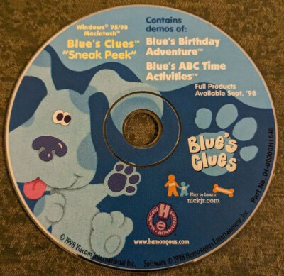Blue's Clues : Sneak Peek demo disc - rare retro PC game - disc only | eBay