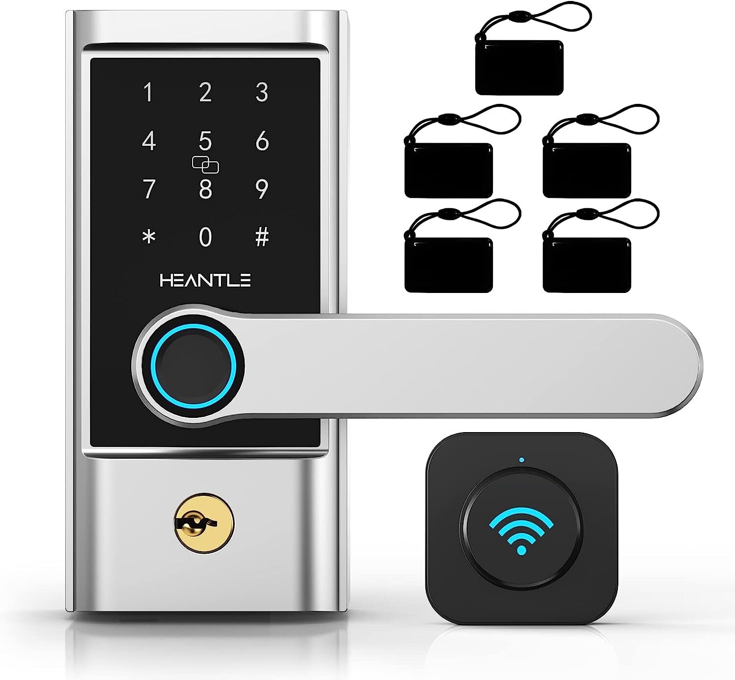 HEANTLE WiFi Smart Door Lock Fingerprint Keyless Entry Electronic ...