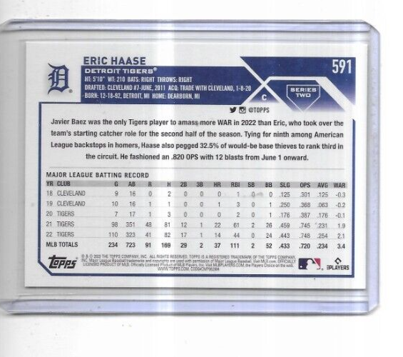 2023 Topps #591 Eric Haase Detroit Tigers | eBay