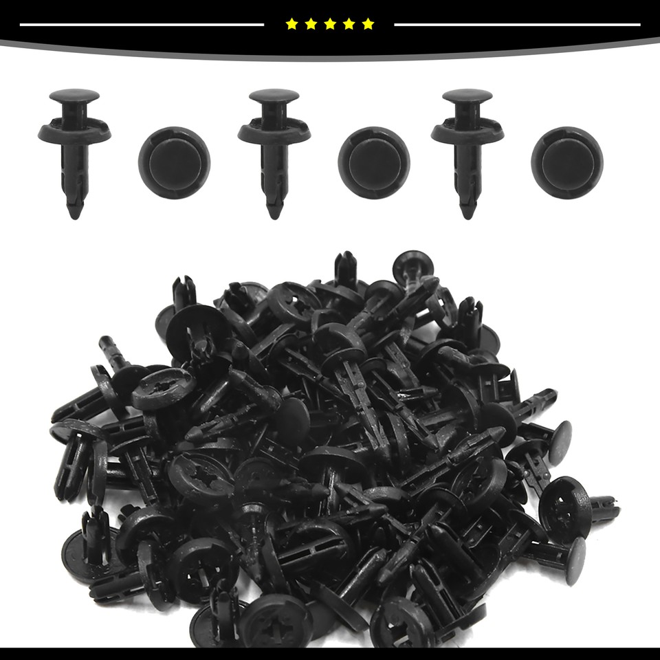 Piece of 50 Car Door Fender 6mm Hole Dia Push Plastic Rivets Retainer ...