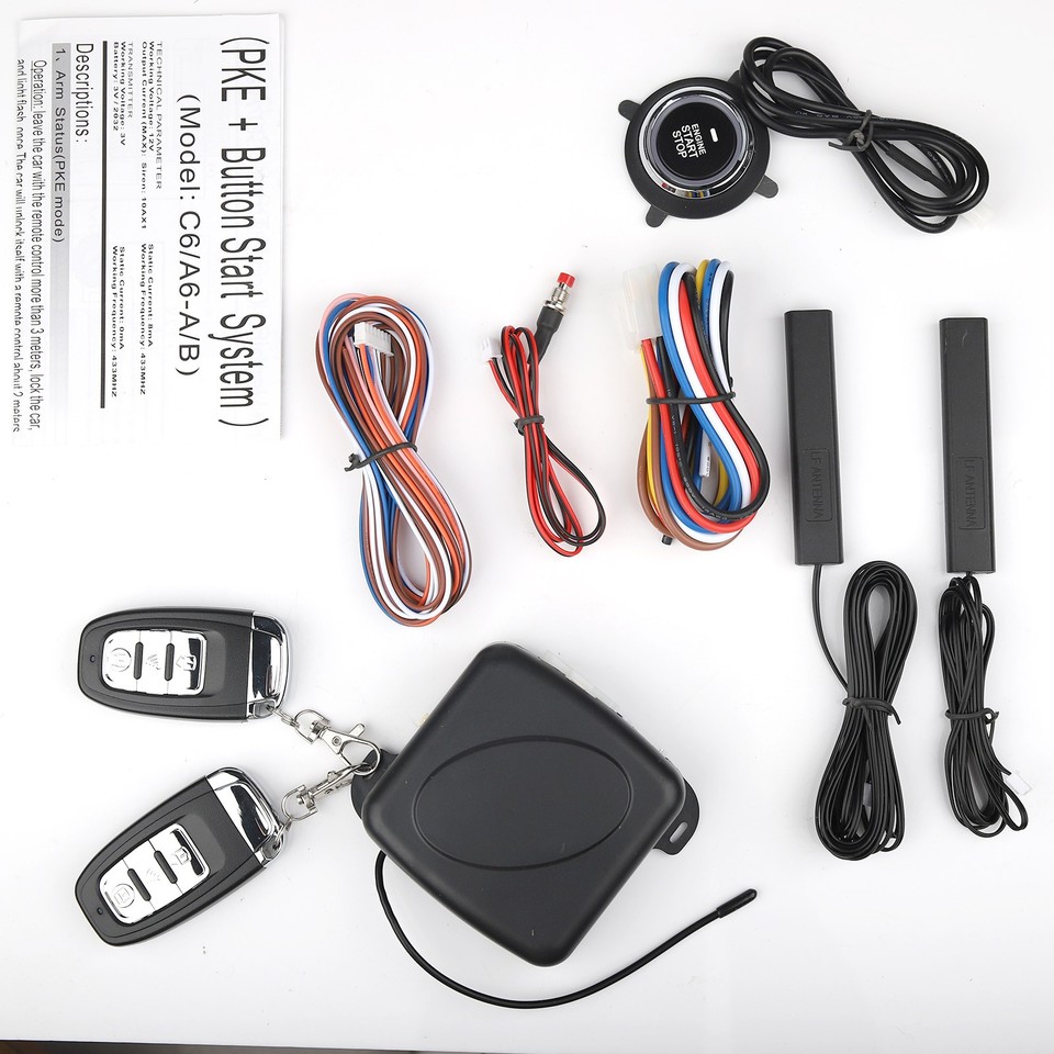 Car Engine Start Keyless Entry Alarm System Push Button Remote Starter ...