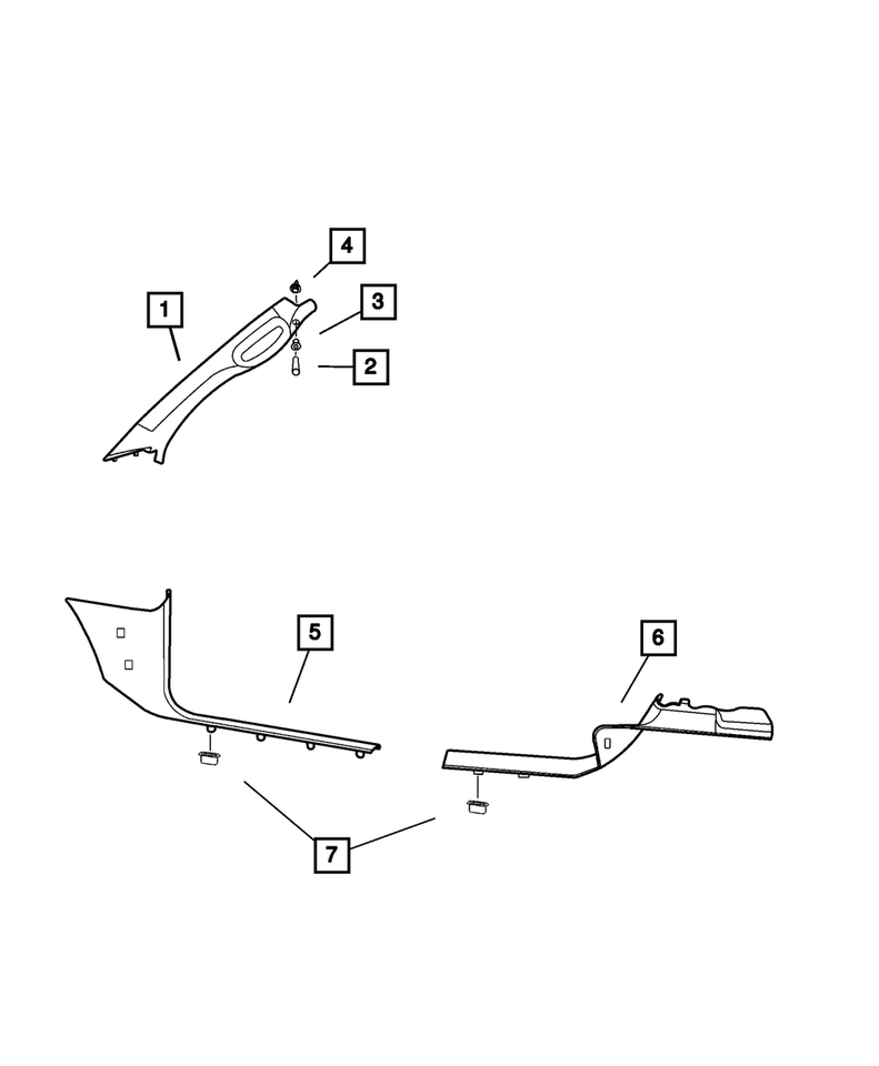 Genuine Mopar A Pillar Molding Right 1TE74BD1AA | eBay