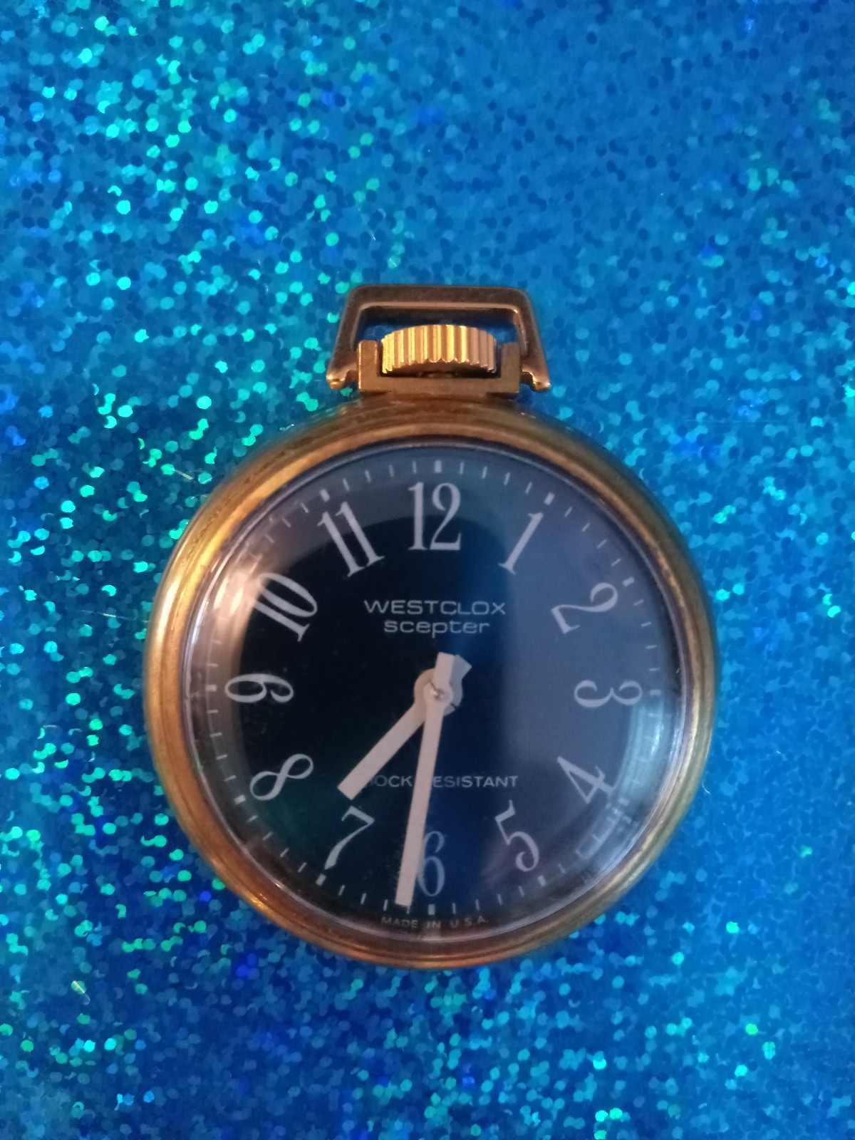 Vintage Westclox Scepter Blue Dial Pocket Watch...wor… - Gem