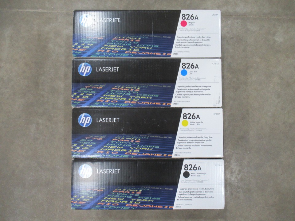 Genuine HP 826A Toner Cartridges 1 each CF310A/311/312/313 New Sealed ...
