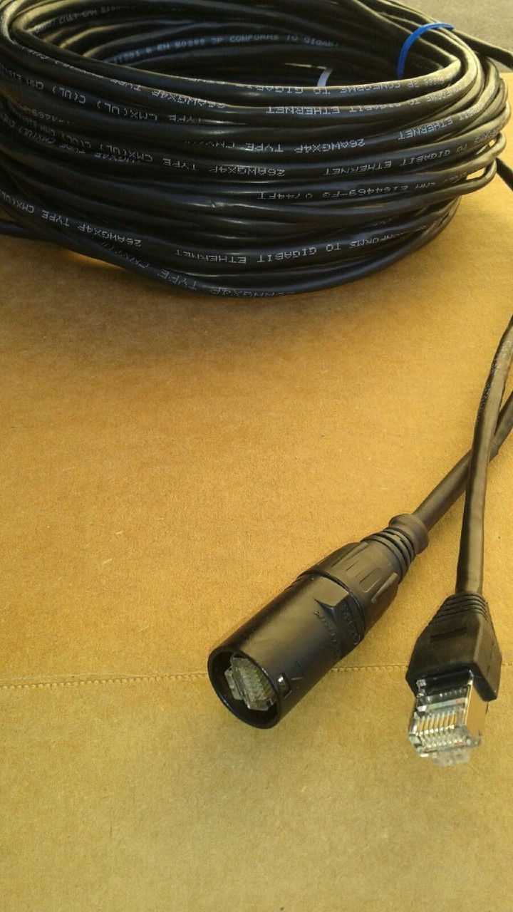 15 ft PRO CAT5E Tactical Shielded w/Neutrik Ethercon RJ45 Digital Audio ...