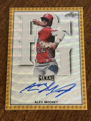 ALEX MOONEY 2020 Leaf Perfect Game Gold Wave AUTOGRAPH #1/2 GUARDIANS ...