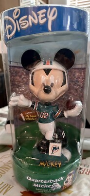 Disney Mickey Mouse Miami Dolphin Quarterback Bobble head | eBay