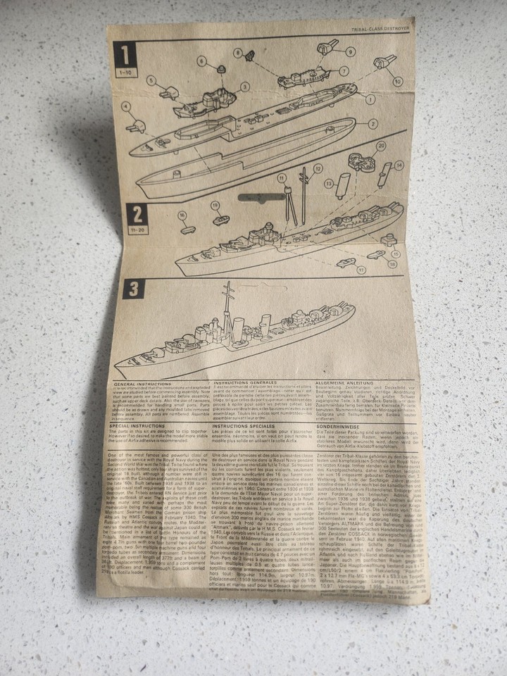 1/1200 Airfix Naval History Tribal Class Destroyers | eBay UK