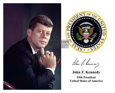 PRESIDENT JOHN F. KENNEDY "THINKER" PRESIDENTIAL SEAL AUTOGRAPHED 8X10 ...