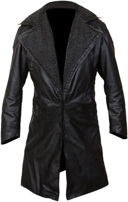 Blade Runner 2049 Ryan Gosling Fur Lapel Collar Trench Real Leather ...