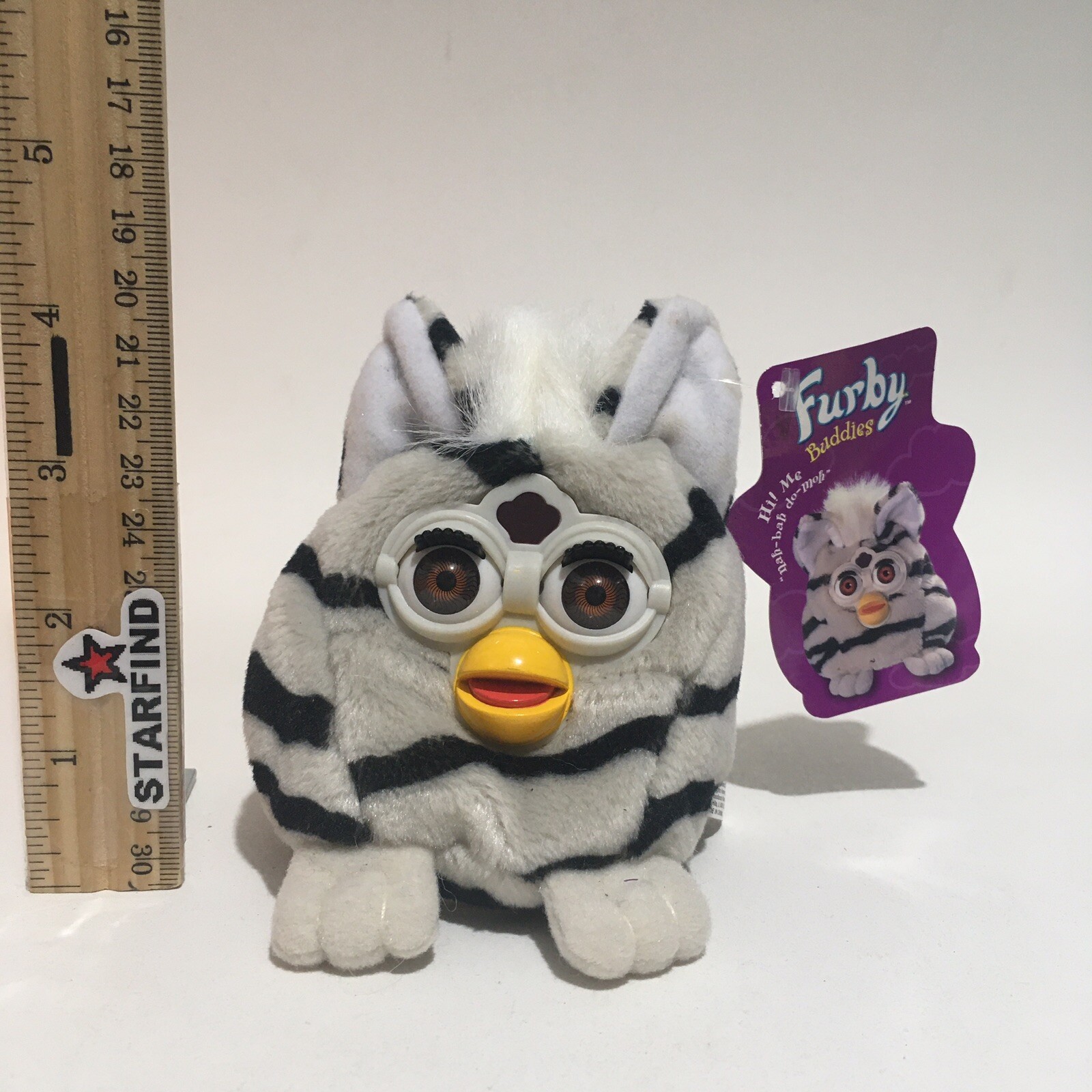 Vintage Furby Buddies DOWN PLEASE Striped ZEBRA Beanie Tiger 70-726-03 ...