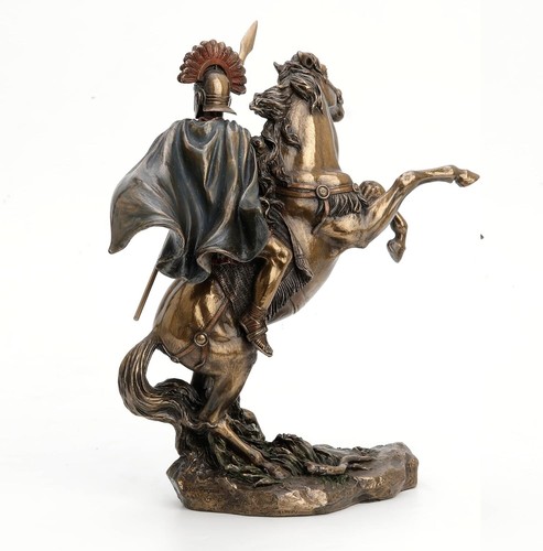 10" roman Centurion Officer Soldier on Horse with SPEAR Statue Bronze ...