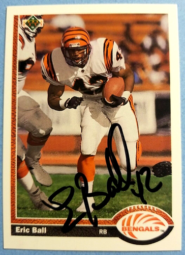 Eric Ball Cincinnati Bengals 1991 U.D. #690 Autographed Football Card ...