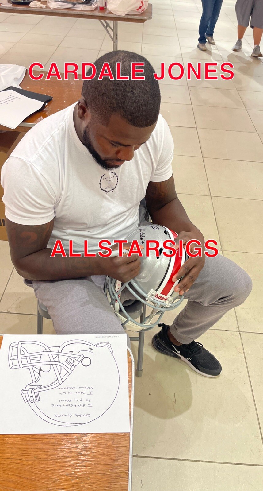CARDALE JONES SIGNED OHIO STATE FS HELMETJSA I DIDN’T COME HERE TO PLAY ...