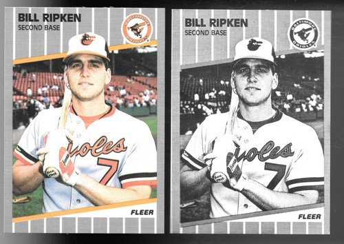 1989 FLEER #616 BILL RIPKEN ‘FF’ ERROR & TEST RUN SP WITH ‘FF’ ON BAT ...