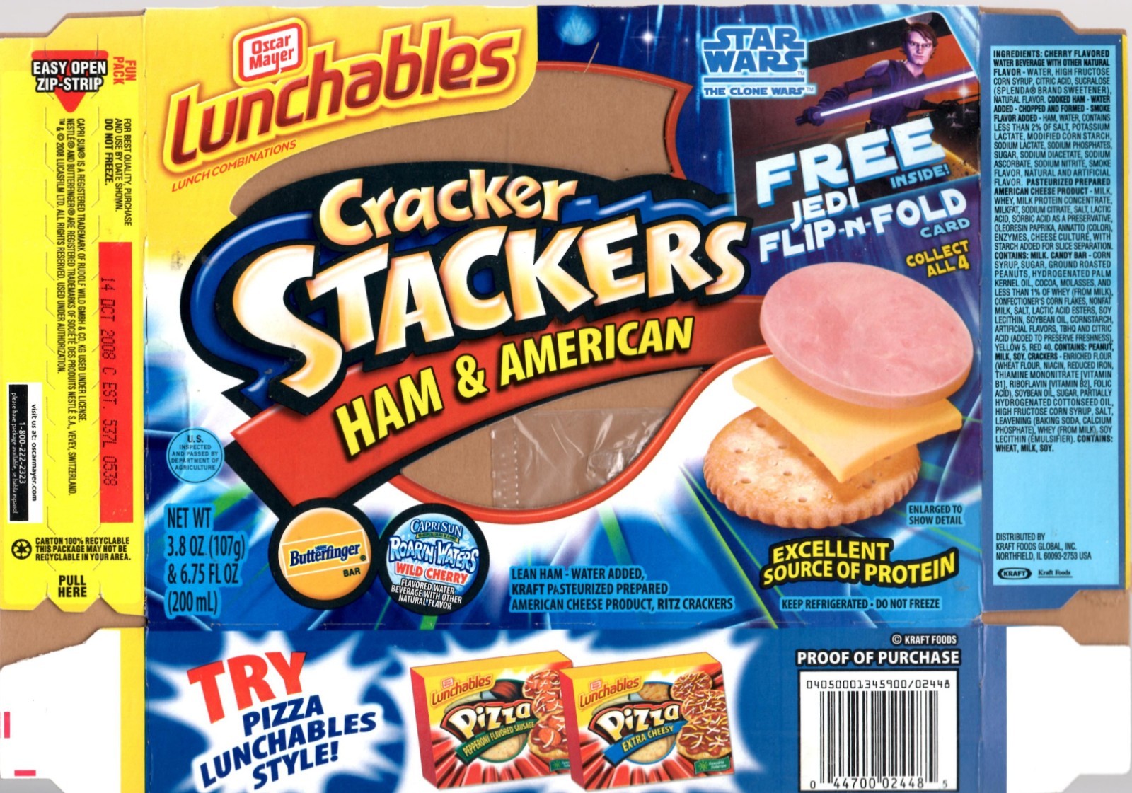 Star Wars 2008 Kraft Foods Clone Wars Lunchables Package Cracker ...