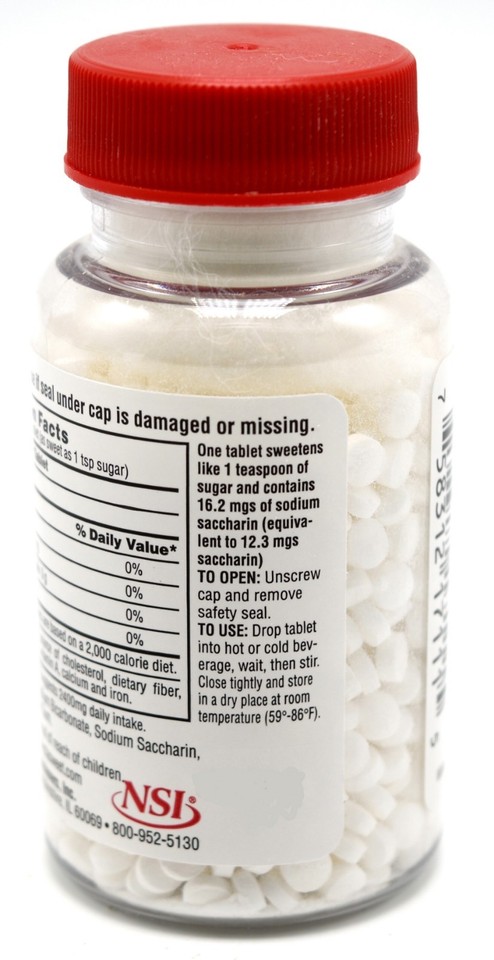 3 1000-Tablet Bottles 1/4 Grain Necta Sweet Saccharin Tablets ...