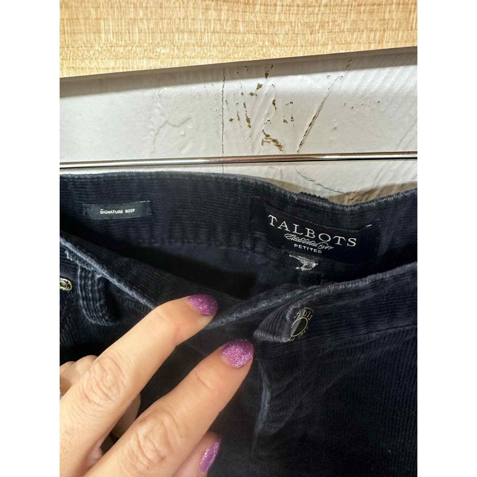 Talbots Signature Bootcut Black Corduroy Pants Size 1… - Gem
