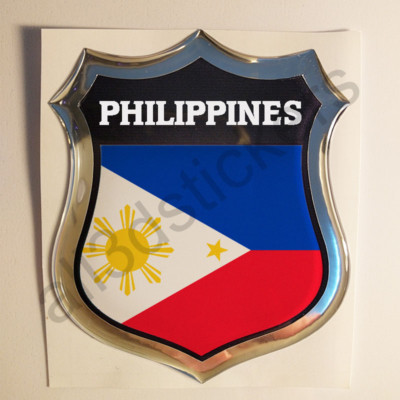 Sticker Philippines Emblem 3D Resin Domed Gel Philippines Flag Vinyl ...