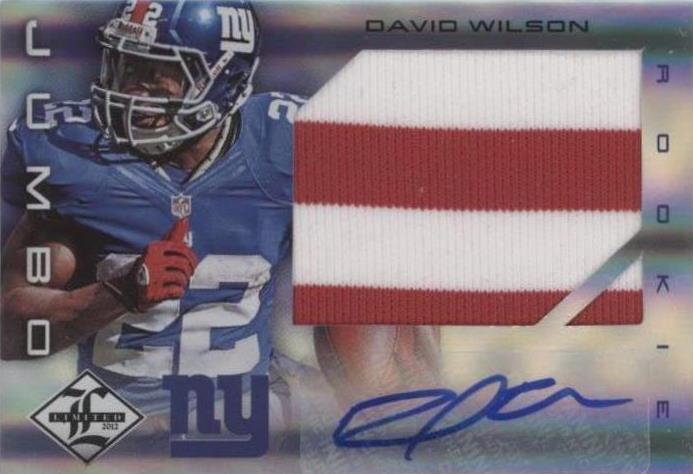 2012 Limited - Rookie Jumbo Materials David Wilson #14 Signatures Prime ...