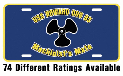 USS HOWARD DDG 83 Rating License Plate U S Navy USN Military PO4 | eBay