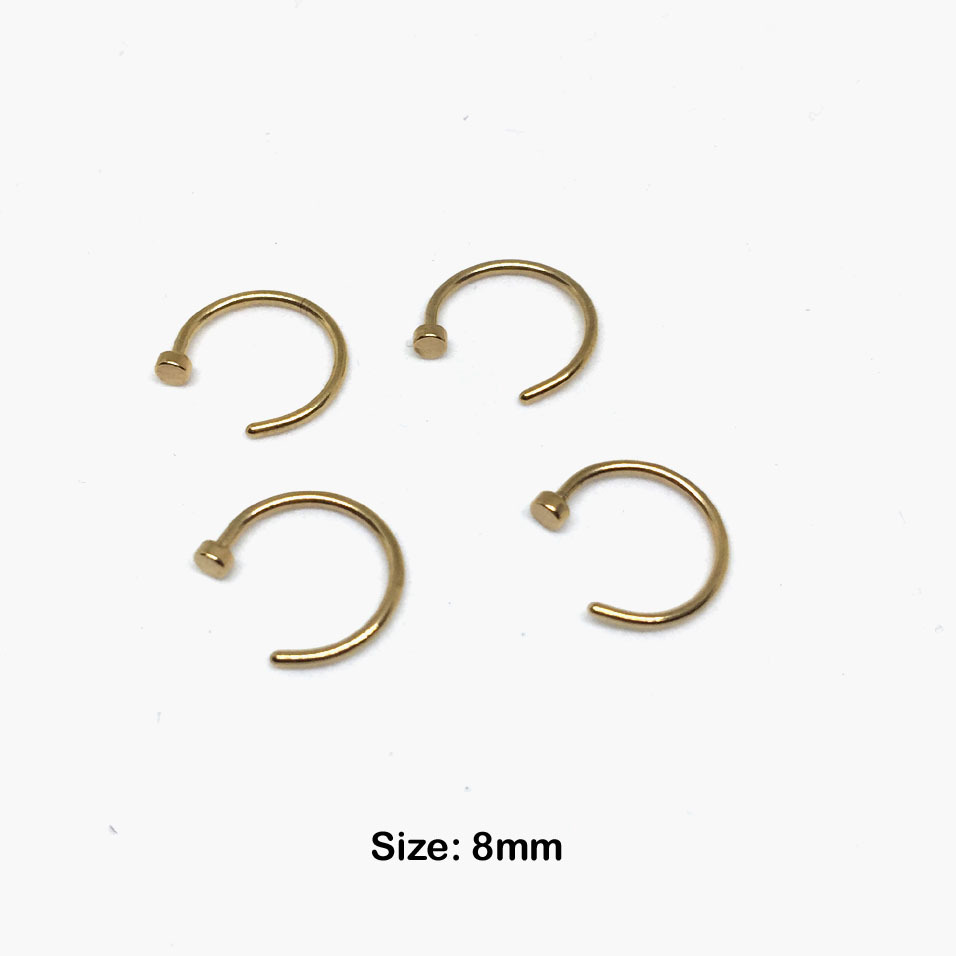 Nose Open Hoop Ring Lip Earring Body Piercing Studs Stainless Steel ...