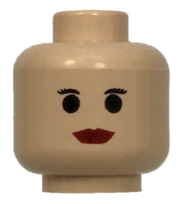 LEGO NEW LIGHT FLESH MINIFIGURE HEAD FEMALE GIRL RED LIPS BLACK EYES ...