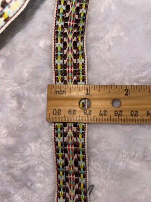 2.5 yards white brown yellow red aztec woven ribbon sewimg trim 7/8 ...