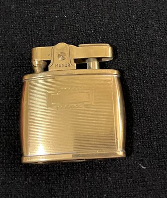 Vtg LIGHTER Manor super Lighter Japan gold Deco Styled | eBay