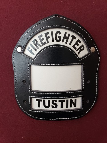 Leather Firefighter Shield Front Tustin Firefighter. | eBay